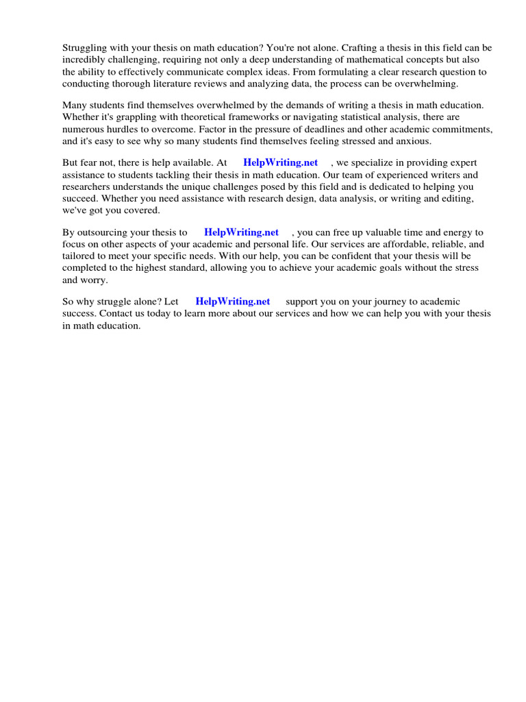 Thesis Math Education | PDF | Thesis | Mathematics