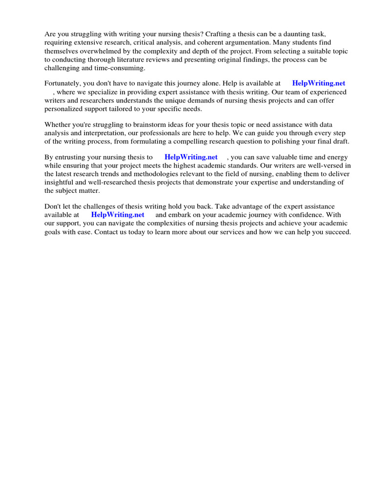 Nursing Thesis Project Ideas | PDF | Nursing | Midwife