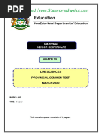 Limpopo Life Sciences Grade 10 June Exam 2022 QP and Memo 1 | PDF
