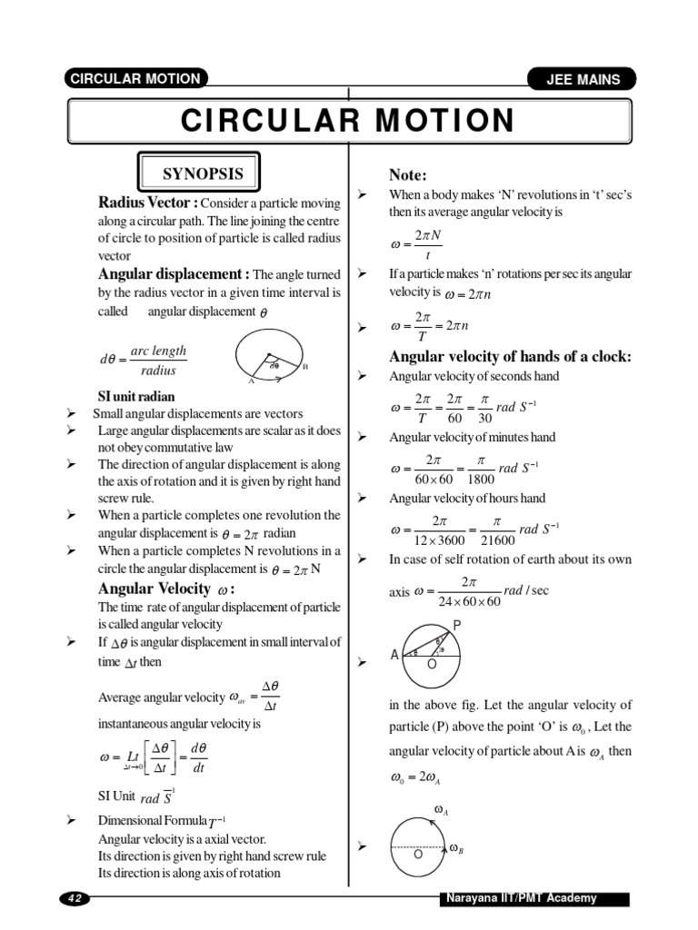 03 Circular Motion Final CW | PDF | Acceleration | Rotation Around A ...