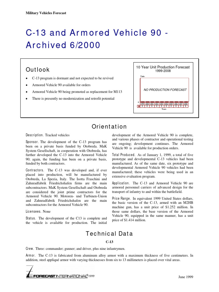 OtoMelara C13 | PDF | Gun Turret | Armoured Fighting Vehicles