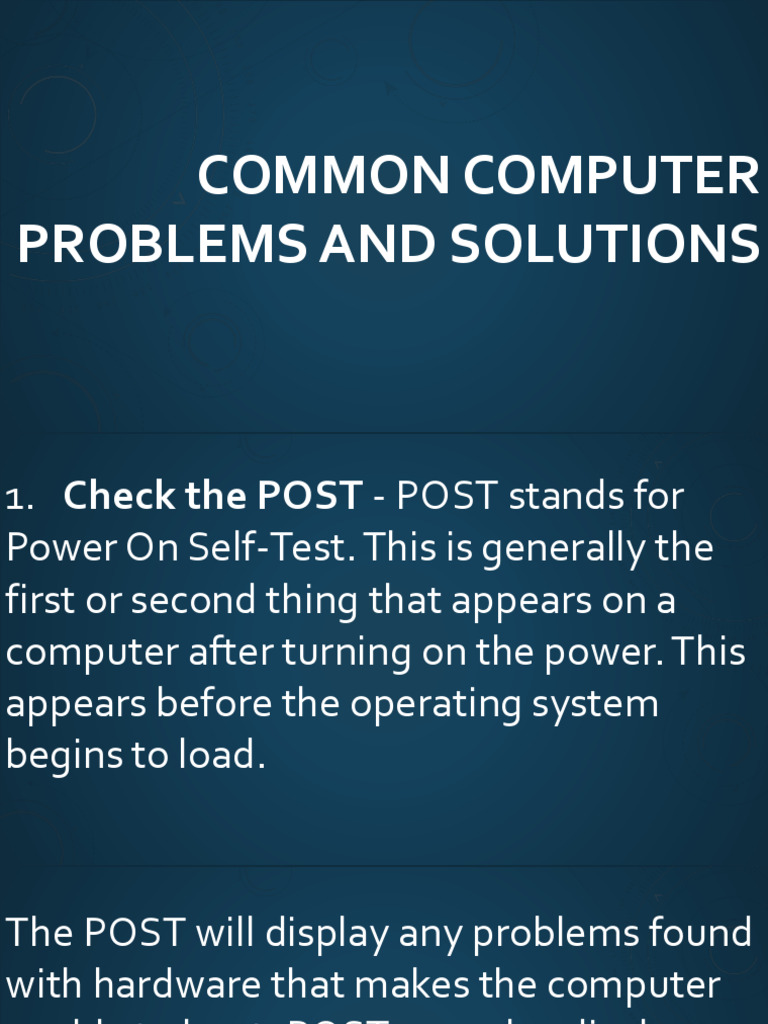 Common-Computer-Problems-and-Solutions | PDF | Operating System | Booting