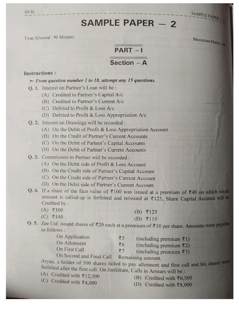 Sample Paper | PDF