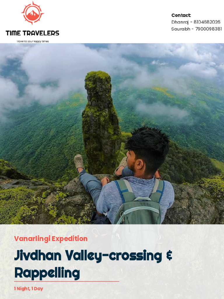 Jivdhan Valley-Crossing & Rappelling-Itinerary | PDF