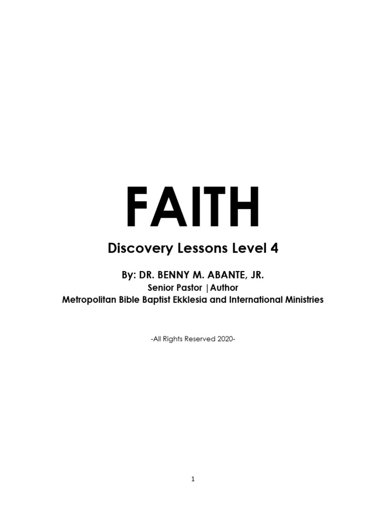 Lesson 4 - Faith | PDF | Faith | Jesus