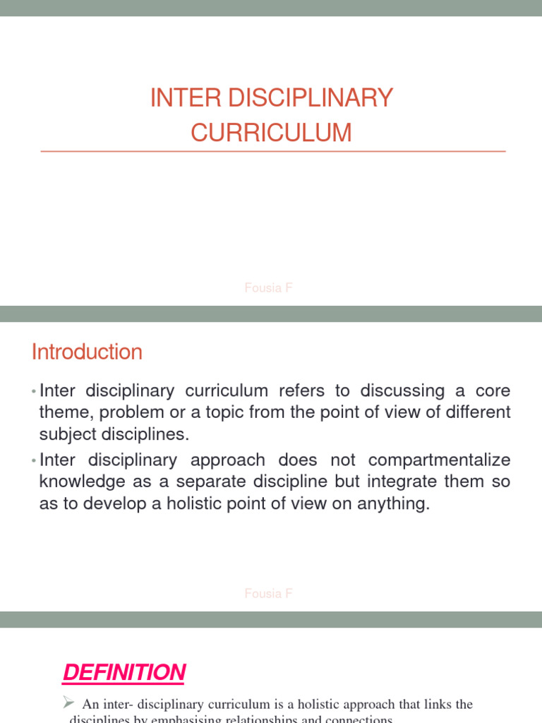 Inter Disciplinary Curriculum | Download Free PDF | Interdisciplinarity ...