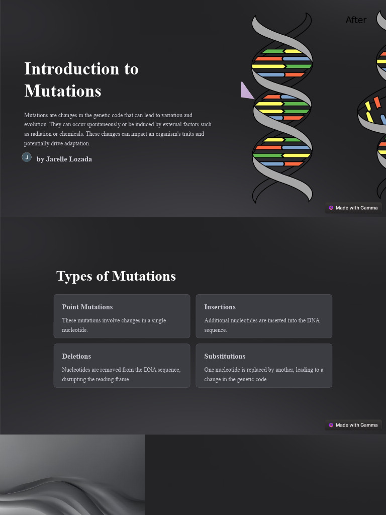 Introduction To Mutations | PDF | Mutation | Genetics