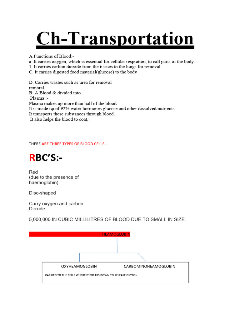 Functions and Components of Blood | PDF | Blood | Artery