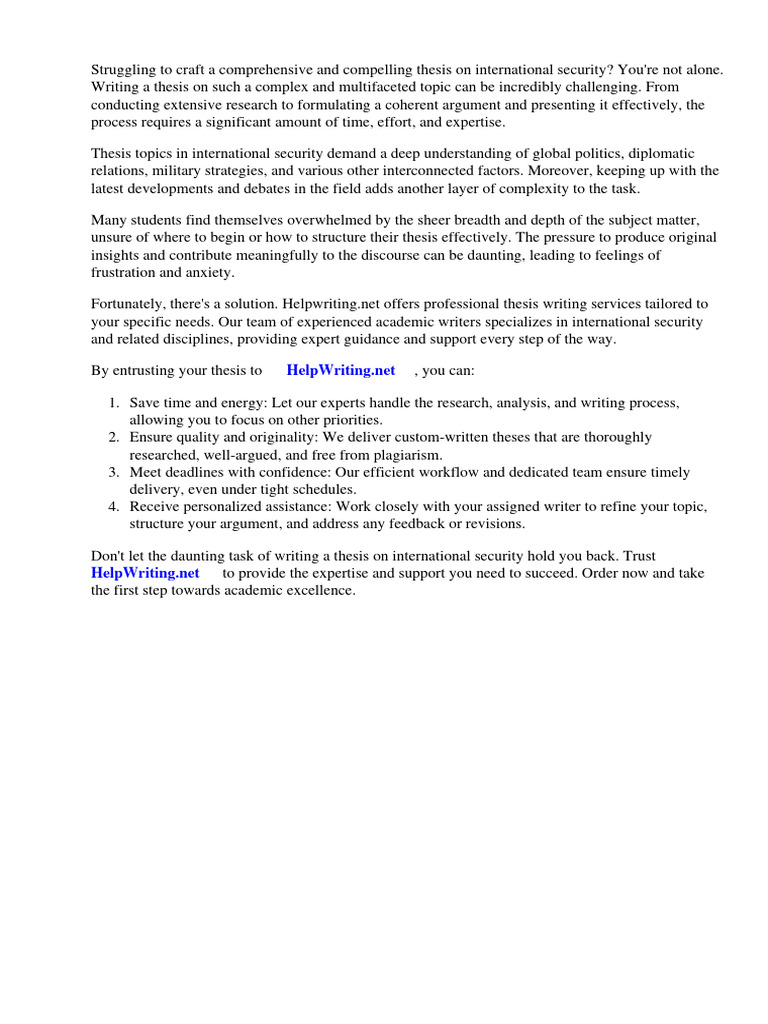 Thesis Topics in International Security | Download Free PDF | Computer Security | Security