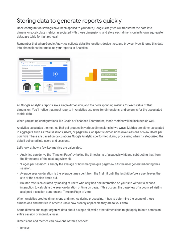 Storing Data To Generate Reports Quickly | PDF | Analytics | Data Storing Data To Generate Reports Quickly | PDF | Analytics | Data