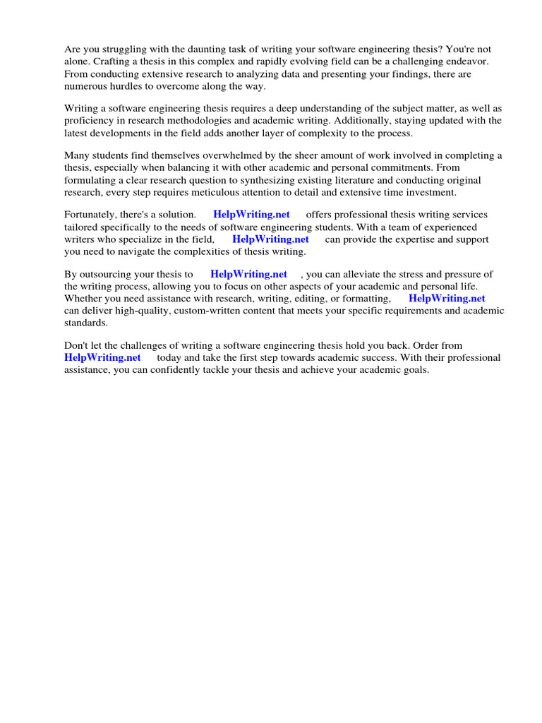 Software Engineering Thesis Sample | PDF | Engineering | Software