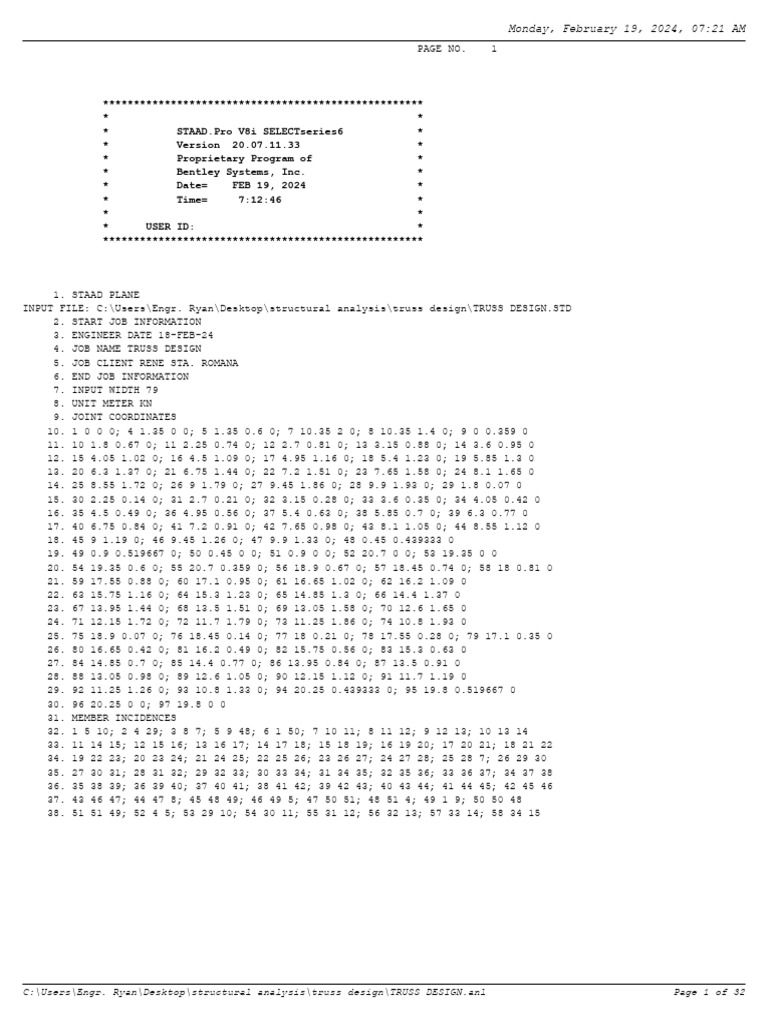 Truss Analysis Design Manual Pdf Mechanical Engineering Civil