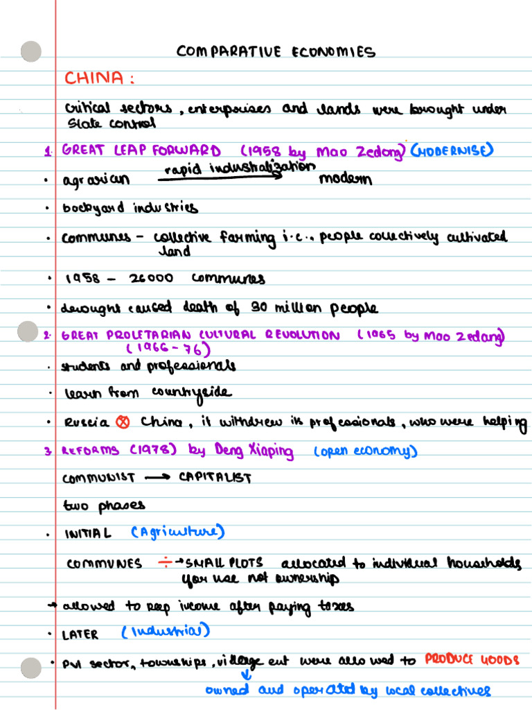 Notes For Comparative Economies | PDF