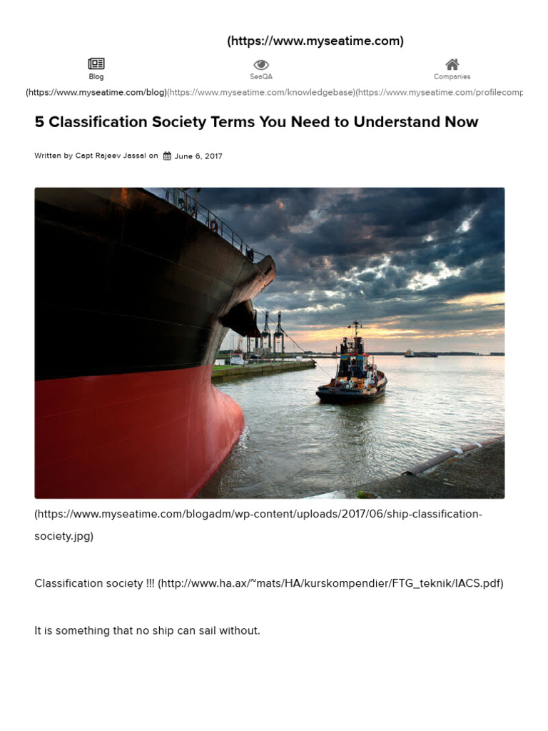 5 Classification Society Terms You Need To Understand Now - MySeaTime ...