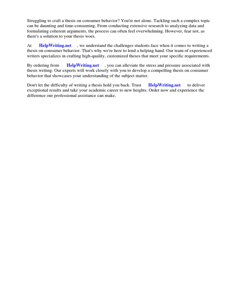 Thesis Topics Consumer Behaviour | PDF | Consumer Behaviour | Behavior