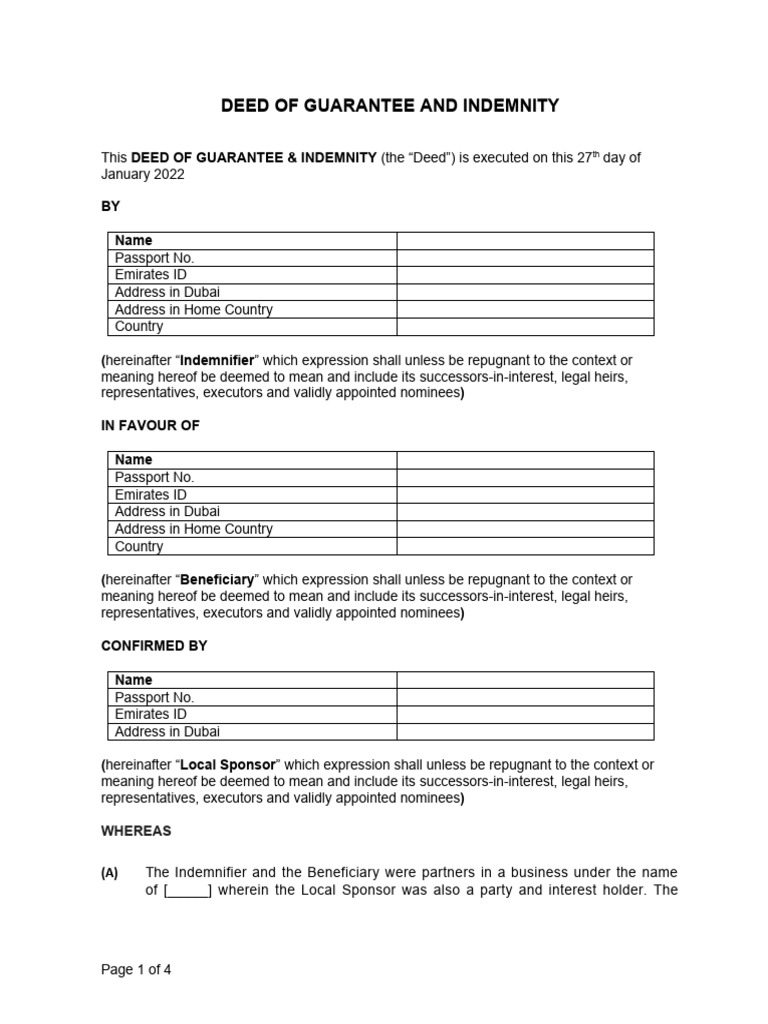 Jay Indemnity | PDF | Indemnity | Guarantee
