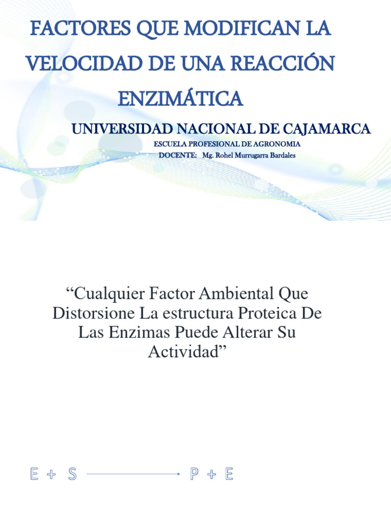 T3 Factores | PDF | Enzima | Sustrato (Química)