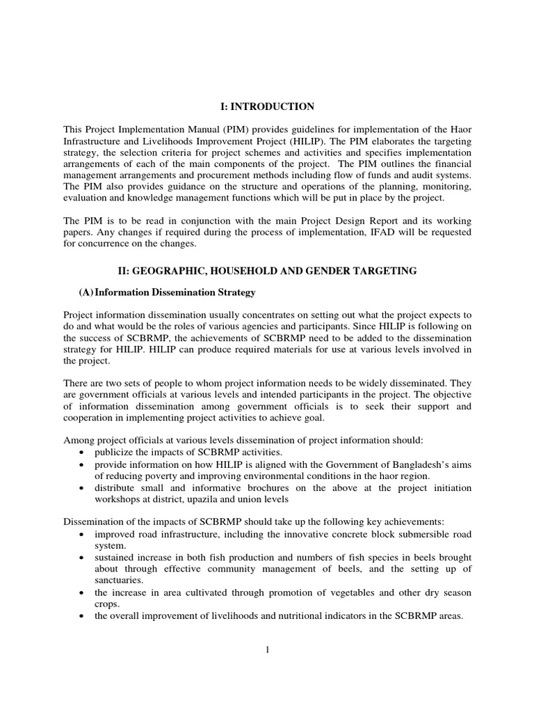 ProjectImplementationManual (PIM) | PDF