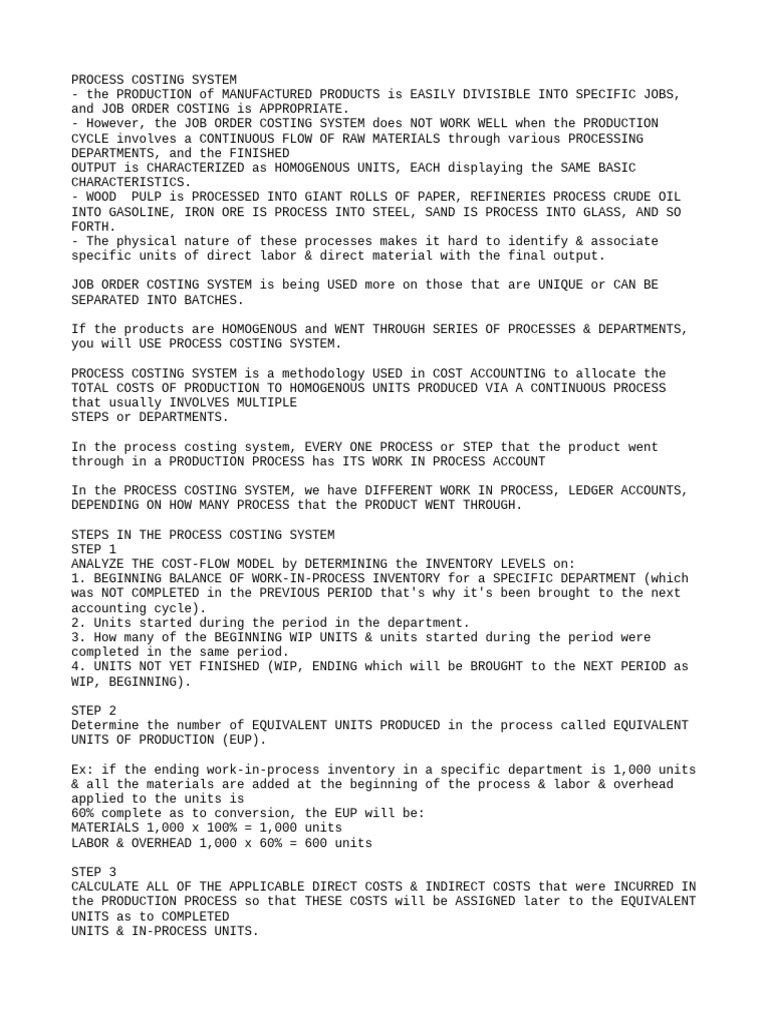 Process Costing System | PDF | Inventory | Business Process