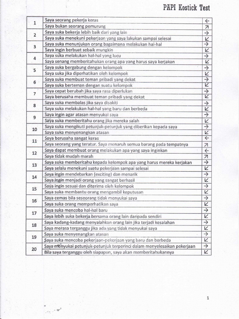 Lembar Soal PAPI | PDF