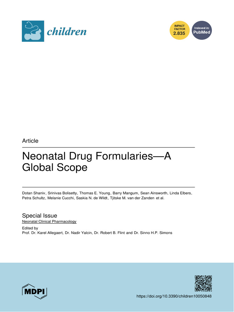 Neonatal Drug Formularies A Global Scope | PDF | Pharmaceutical ...