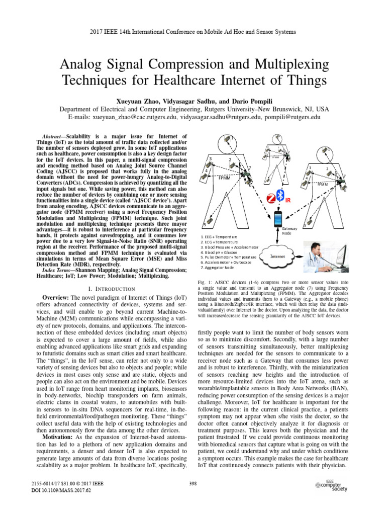Analog Signal Compression and Multiplexing | PDF | Internet Of Things | Analog To Digital Converter