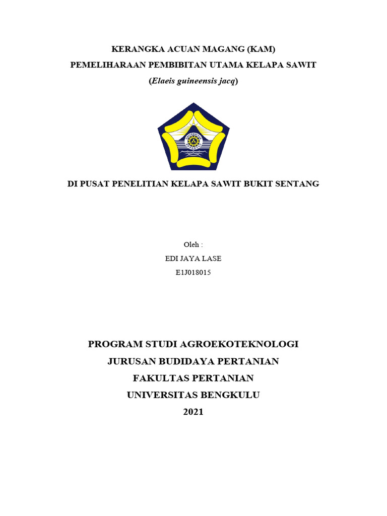 Magang Pemeliharaan Kelapa Sawit PPKS | PDF