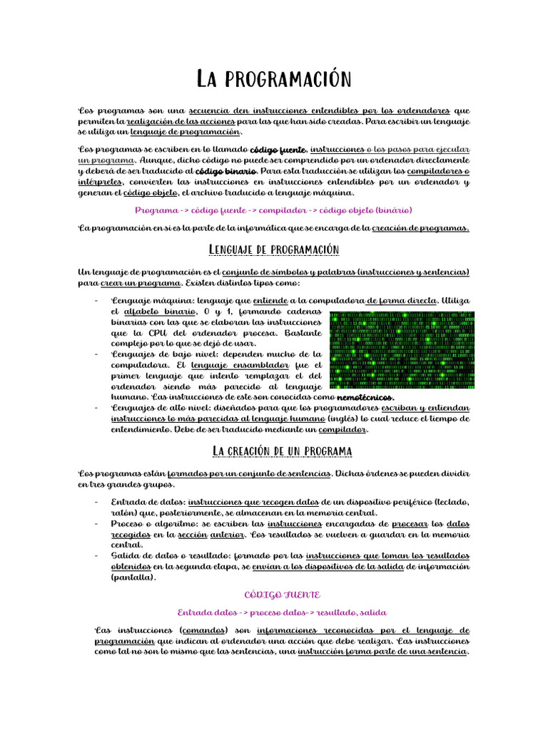 Programacion | PDF | Programación de computadoras | Lenguaje de programación