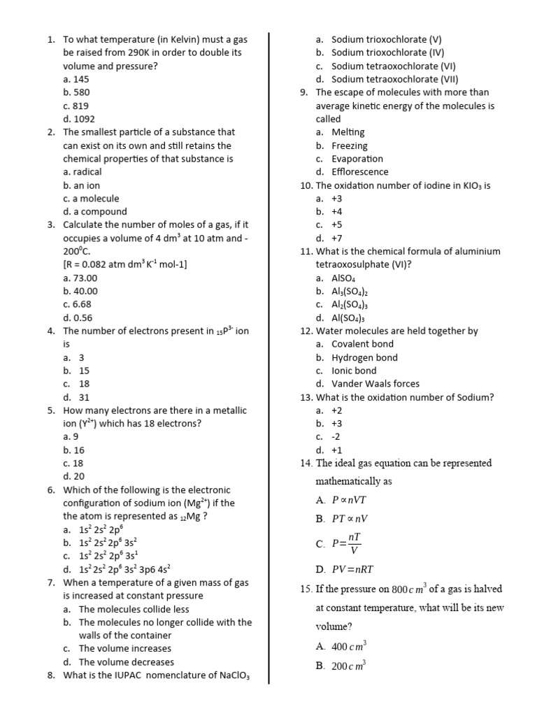 SSS 1 Chemistry 2nd Term | PDF | Chemical Bond | Molecules
