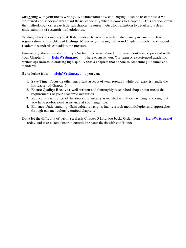 Chapter 3 Thesis Sample PDF | PDF | Methodology | Thesis