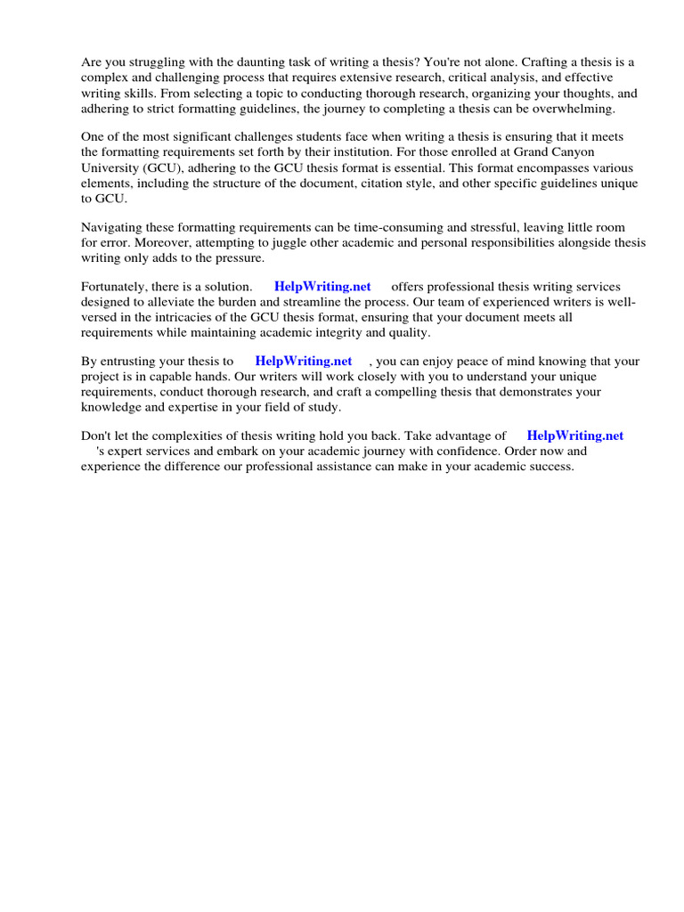 Gcu Thesis Format | PDF | Thesis | Apa Style