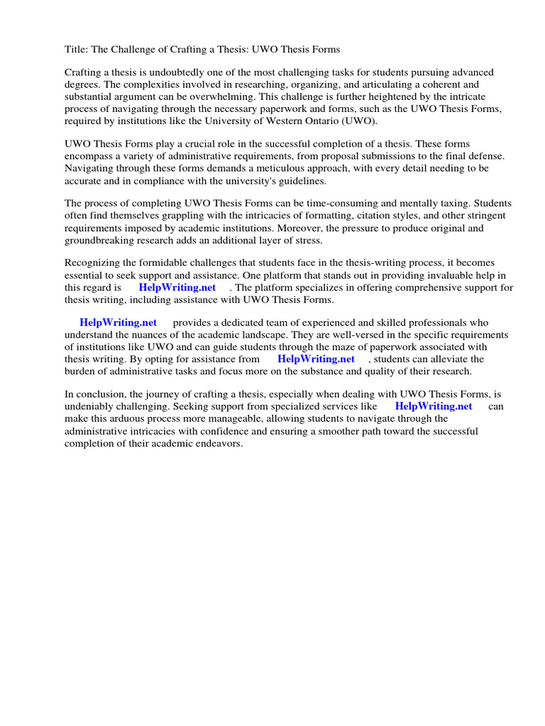 Uwo Thesis Forms | PDF | Geographic Information System | Thesis