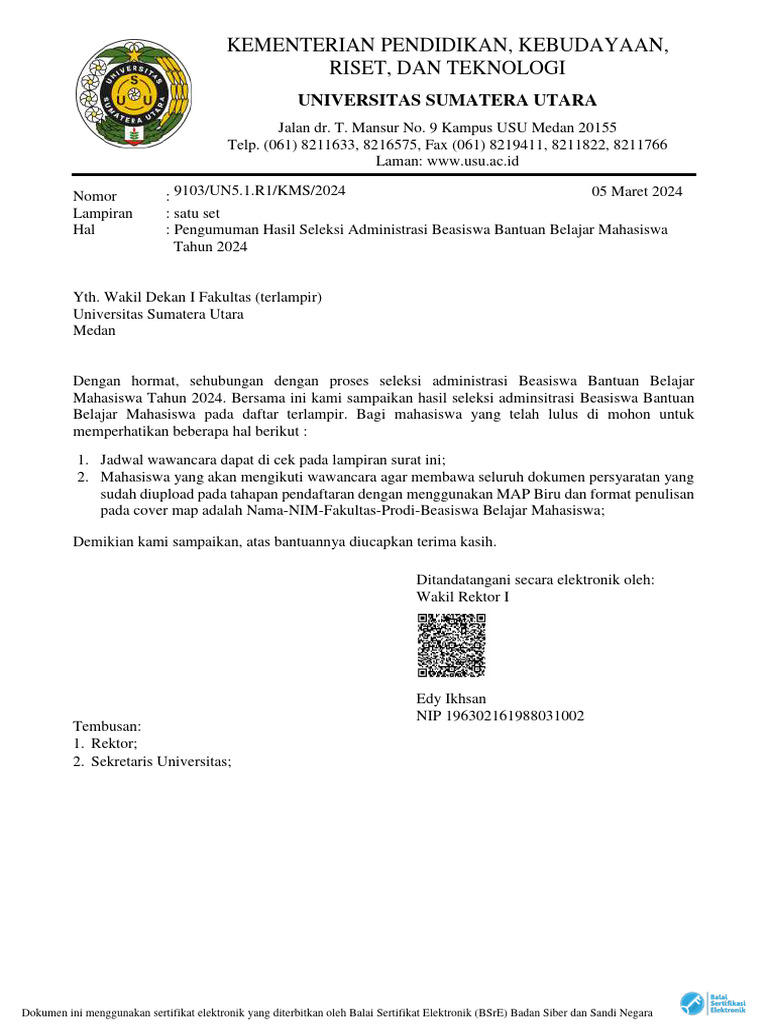 Surat Pengumuman Hasil Seleksi Administrasi Beasiswa BBM Tahun 2024 | PDF Surat Pengumuman Hasil Seleksi Administrasi Beasiswa BBM Tahun 2024 | PDF