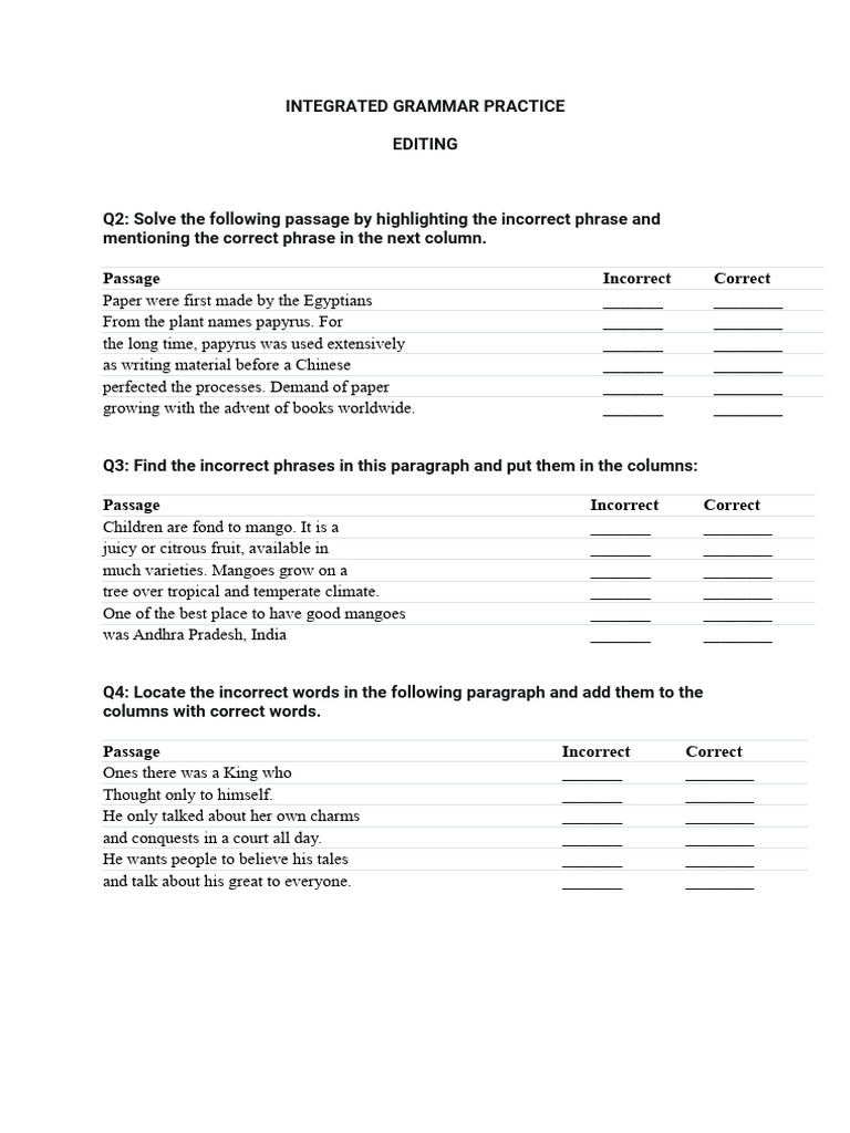 Integrated Grammer Parctice | PDF | Mango