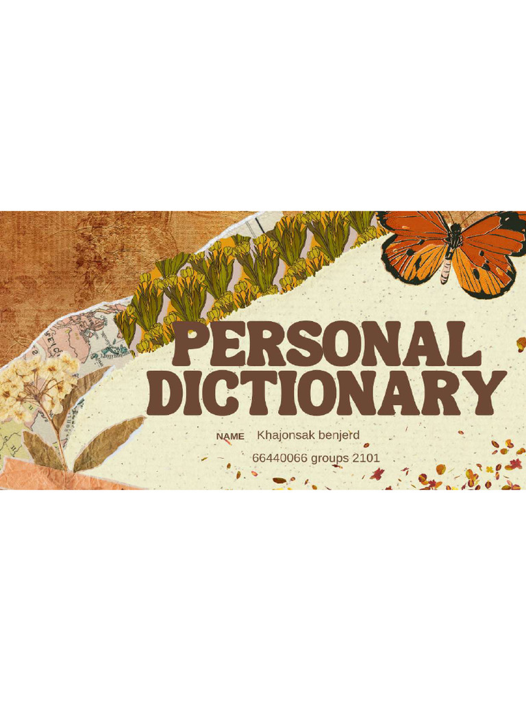 personal dictionary | PDF