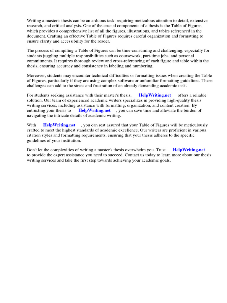 Master Thesis Table of Figures | PDF | Thesis