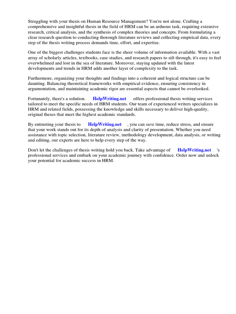 Example Thesis Title HRM Students | PDF | Human Resource Management | Thesis