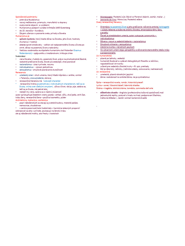 Humanizmus A Renesancia | PDF