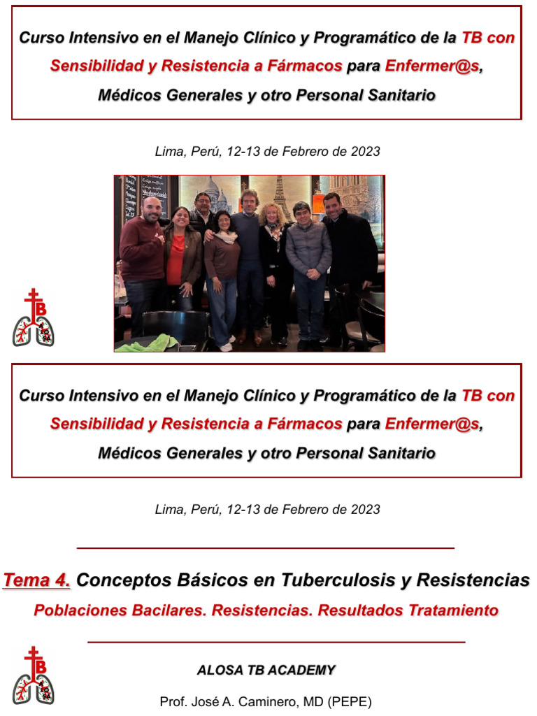 Tema 04. Conceptos Básicos en TB y Resistencias | PDF | Tuberculosis | Tuberculosis micobacteriana