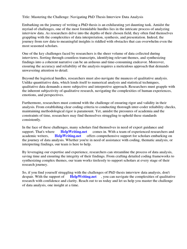 PHD Thesis Interview Data Analysis | PDF | P Value | Statistics