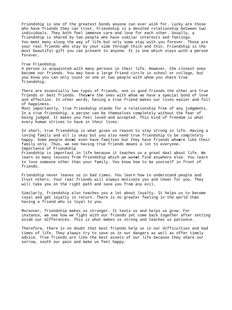 Friendship | PDF | Friendship | Love