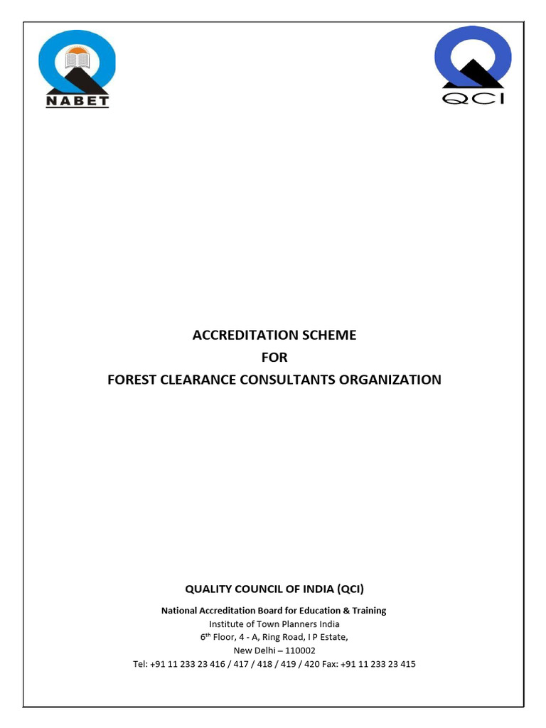 Scheme For Accreditation of Forest Clearance Consultant Organization ...