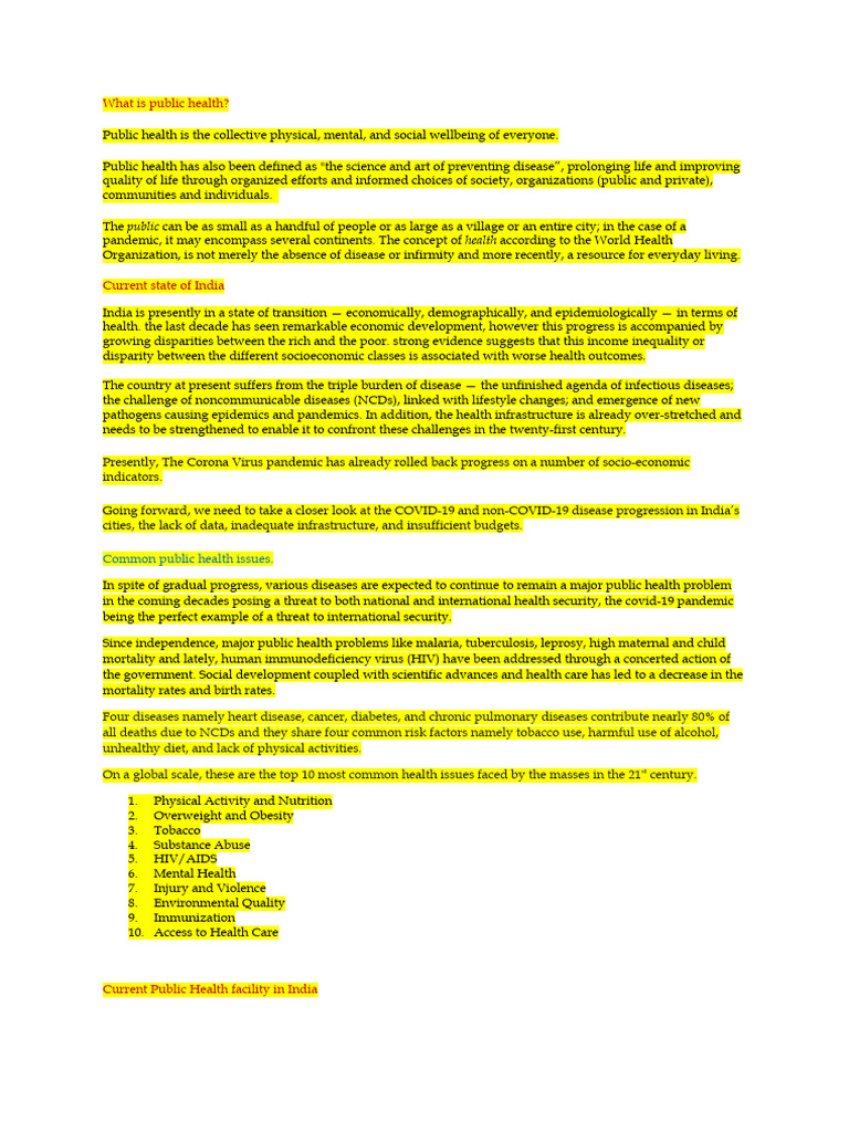 Public Health Project | PDF | Health Care | Public Health