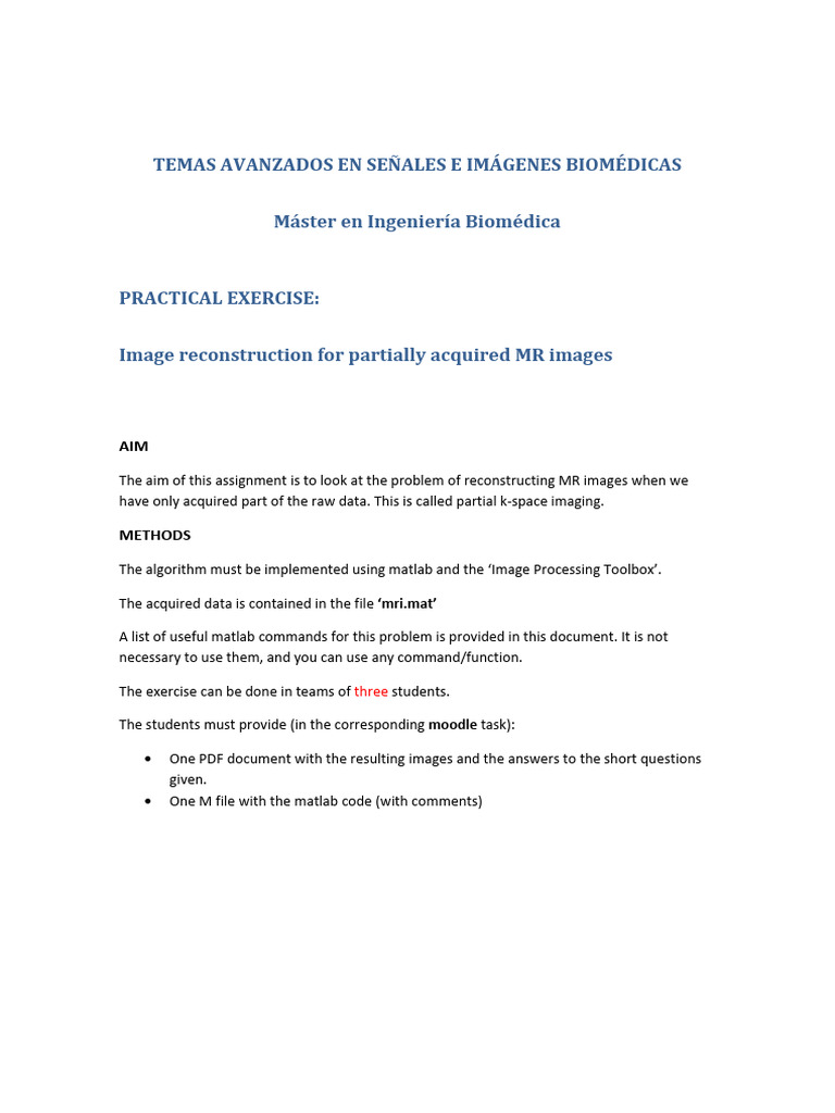 Exercise MRI | Download Free PDF | Logarithm | Magnetic Resonance Imaging