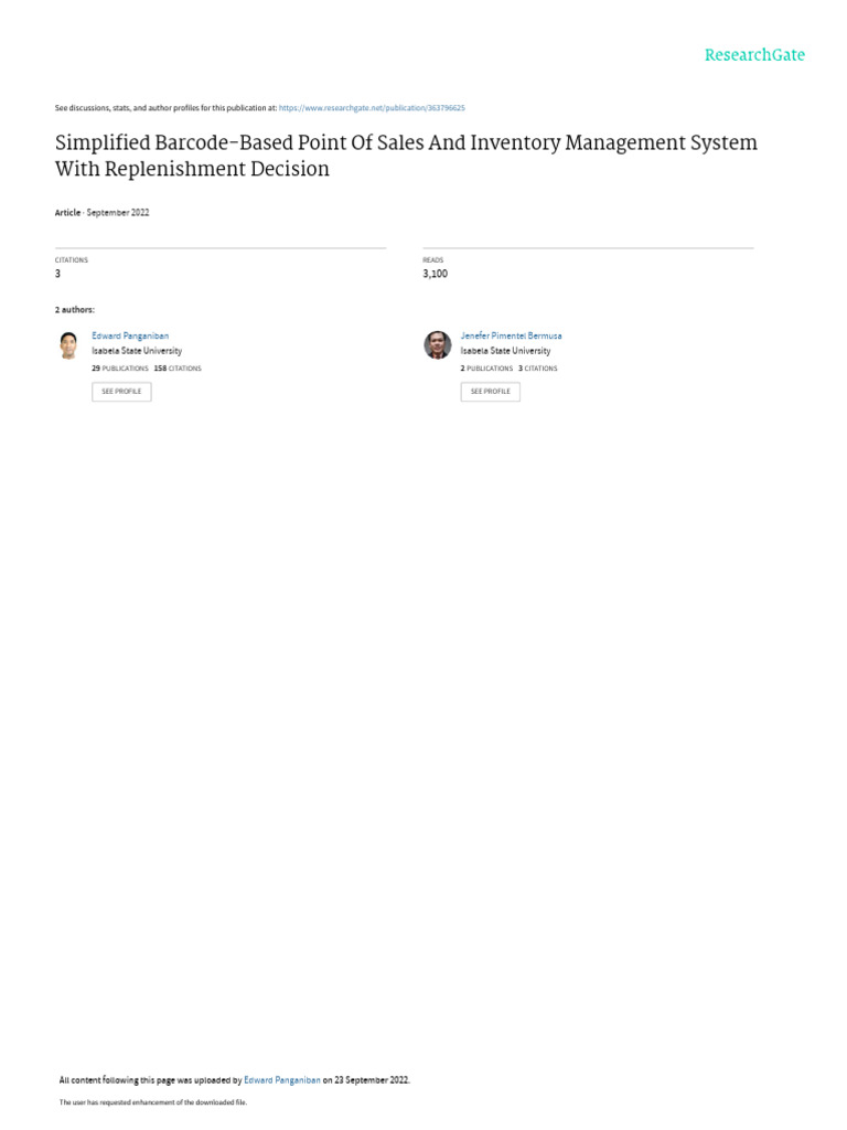 Simplified Barcode Based Point of Sales and Inventory | PDF | Point Of ...