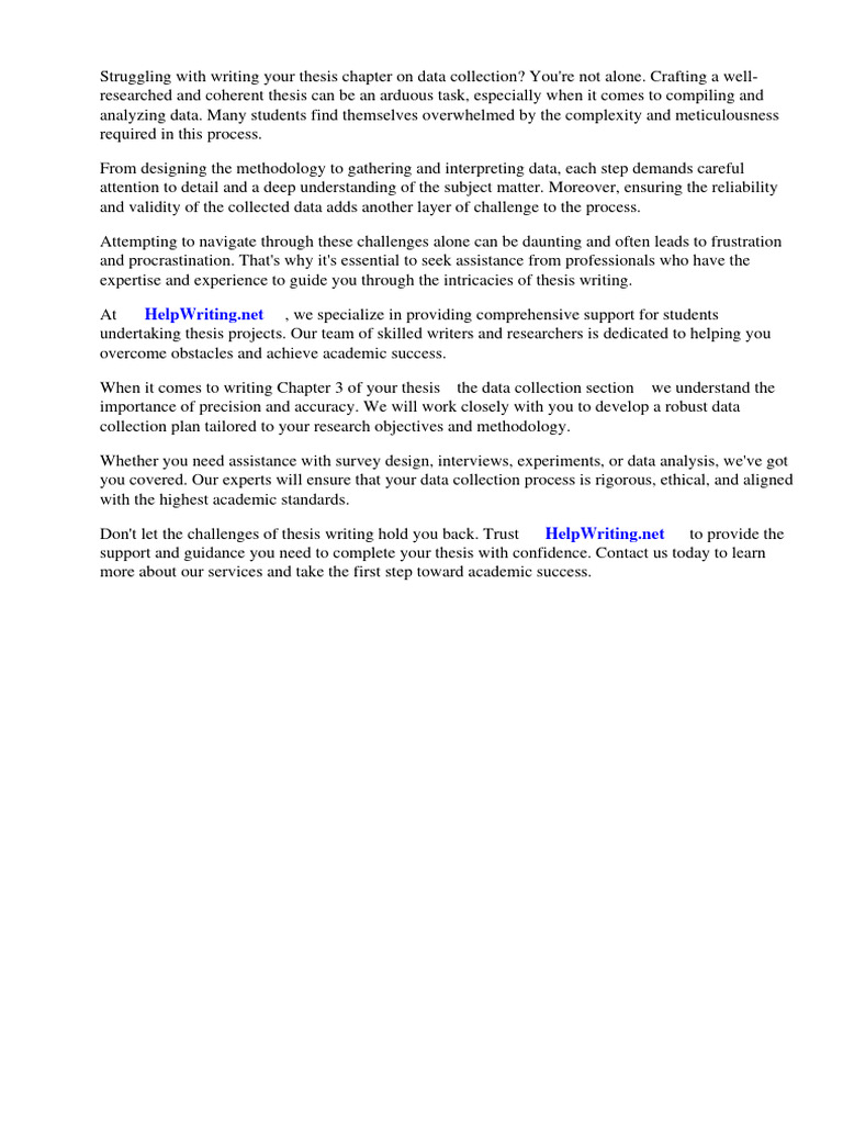 Thesis Chapter 3 Data Collection | PDF