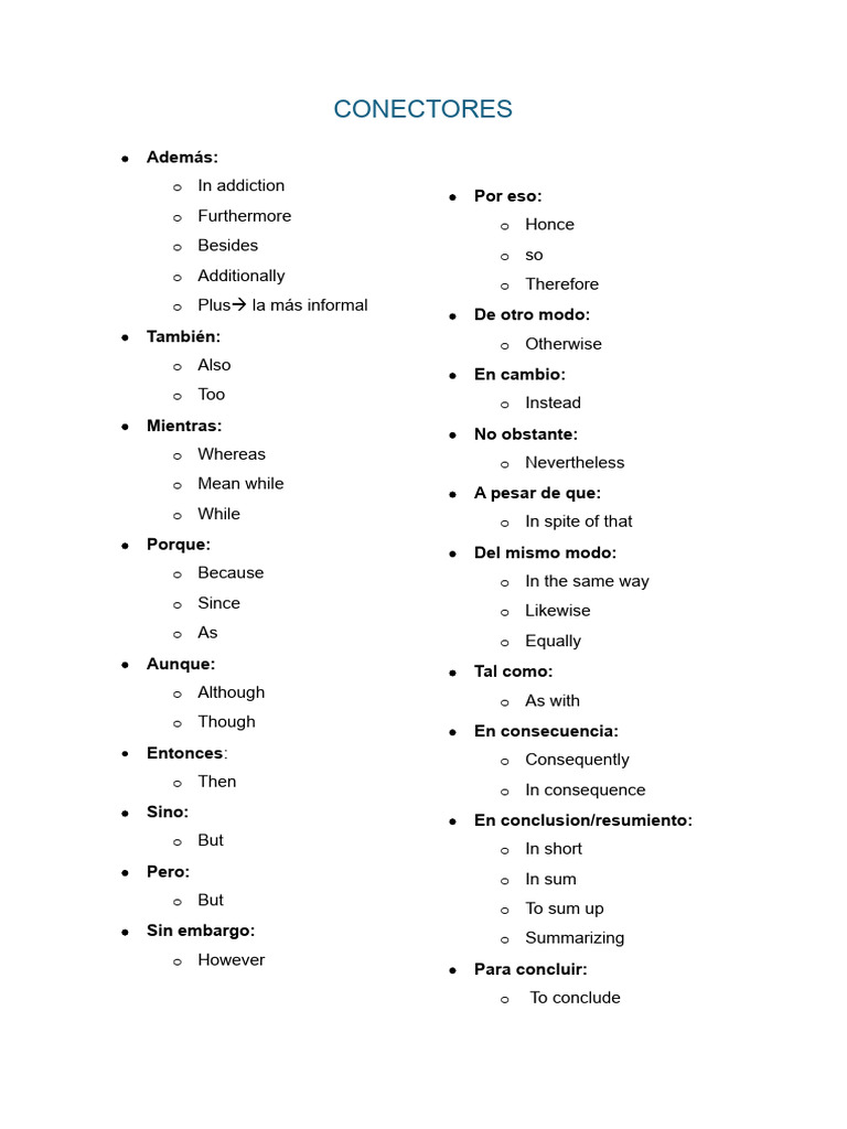 Writing y Conectores | PDF