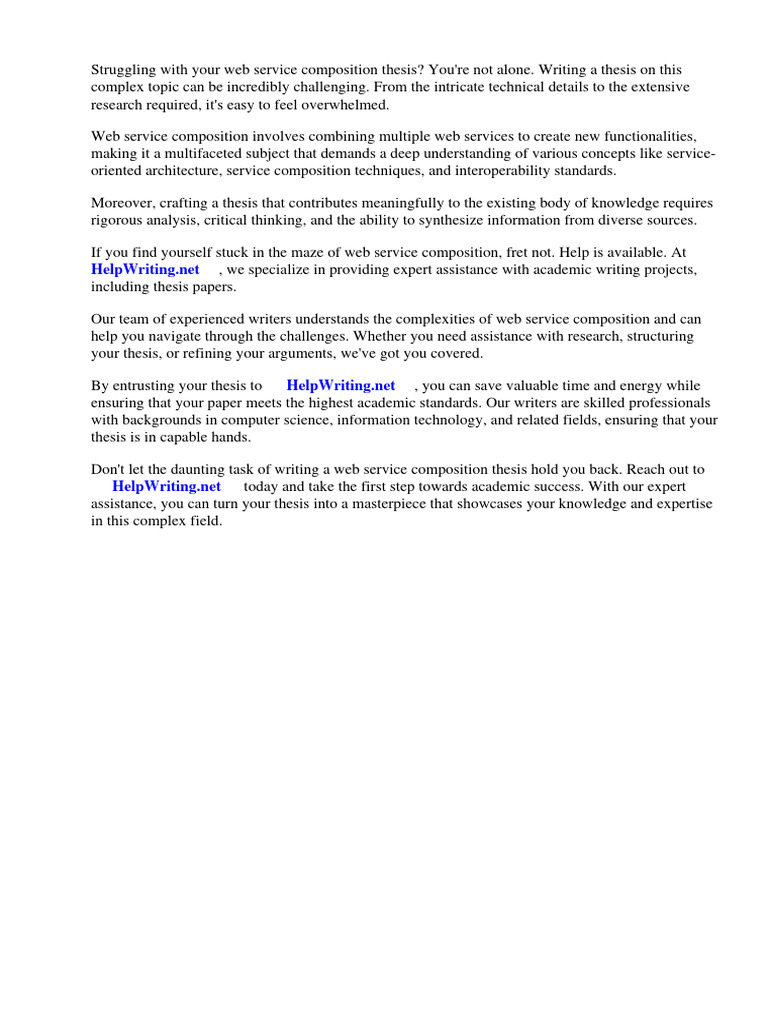 Web Service Composition Thesis | PDF | World Wide Web | Internet & Web