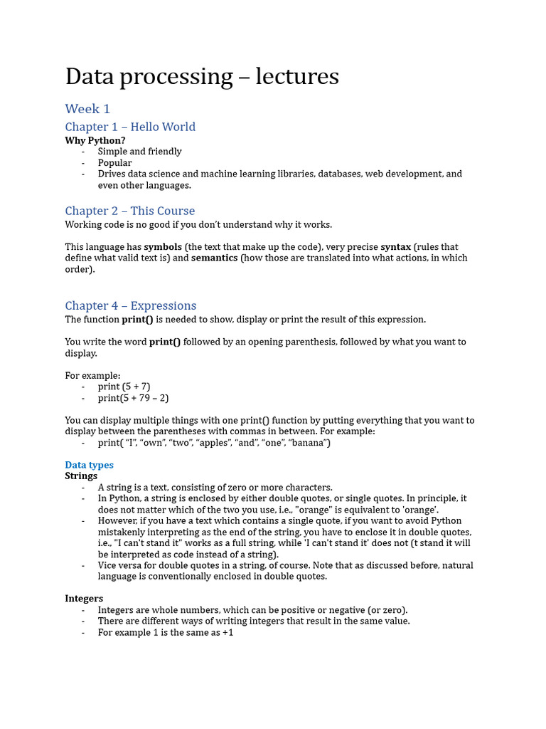 Lectures Data Processing Pdf Variable Computer Science Parameter Computer Programming