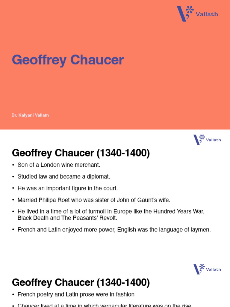 Geoffrey Chaucer: Father of English Literature | PDF | Geoffrey Chaucer ...